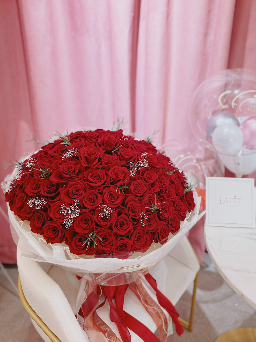 LAFIT香港經典深紅色99朵求婚永生花束 • My Kinda Perfect系列 (Deluxe Red) – LAFIT HK